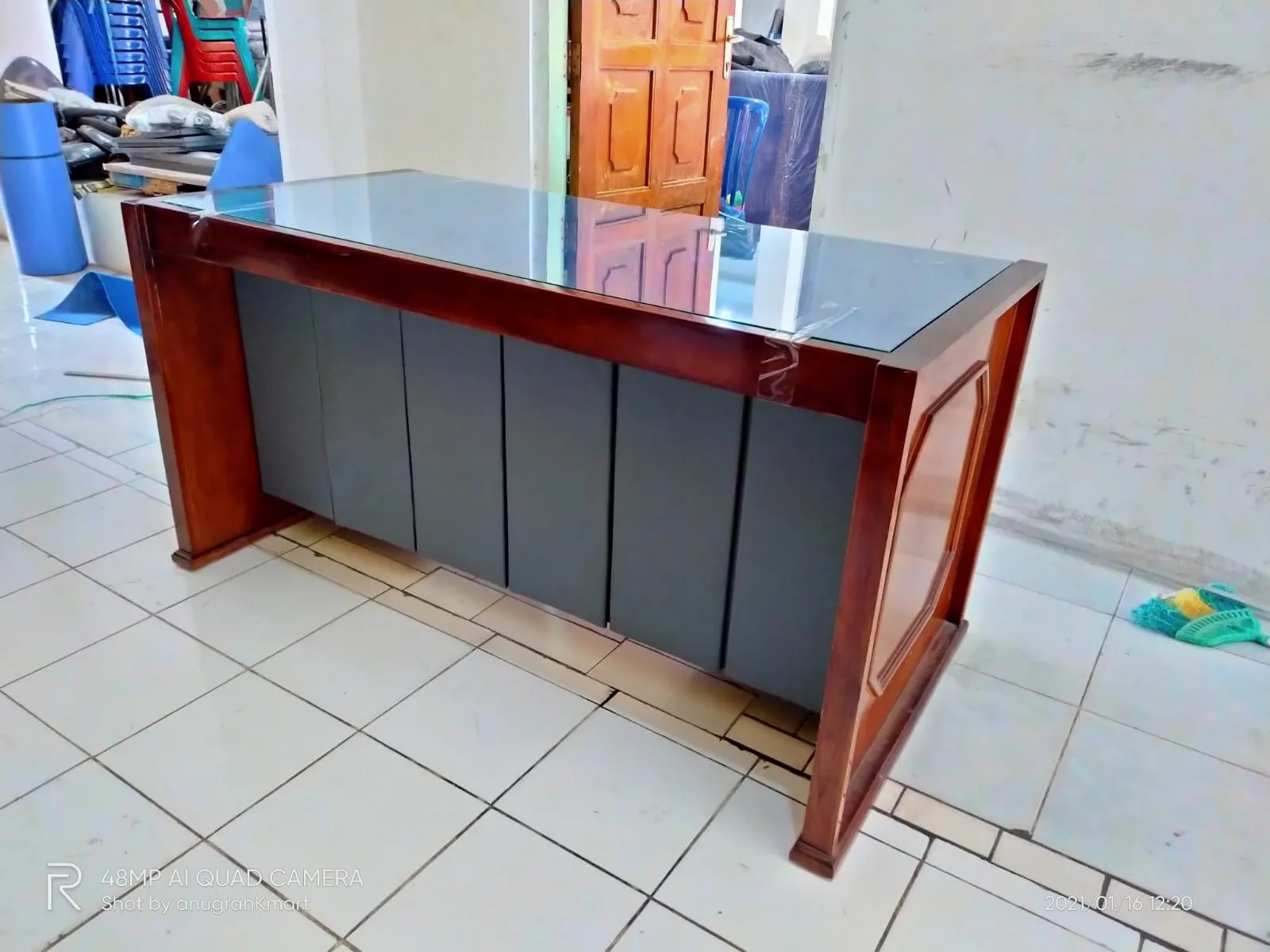 MEJA KERJA KAYU JATI 1 BIRO 140 | Meja Kerja | Siplah Masmedia